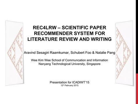 Rec4lrw Scientific Paper Recommender System For Literature Review And Writing Ppt