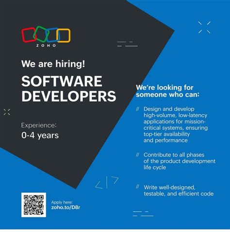 Hiring 0to4years Softwaredeveloperjobs Developerjobs Zoho Job2023