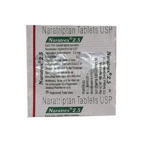 Naratrex Naratriptan Tablet Strip Of 2 Tablets Non Prescription At