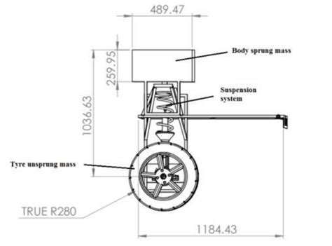 technical drawing of the quarter car test rig download scientific