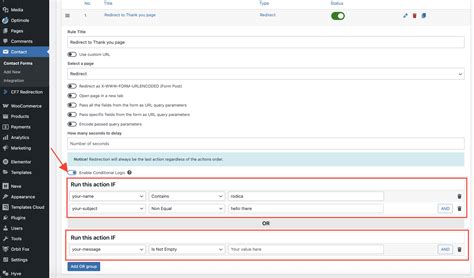 Using Conditional Logic Redirect For Contact Form Themeisle Docs