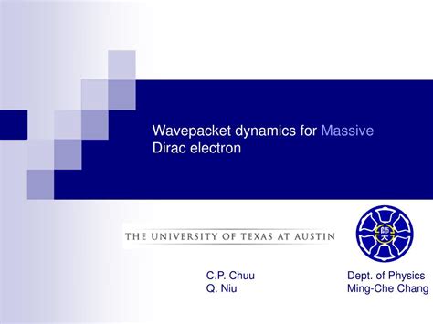 Ppt Wavepacket Dynamics For Massive Dirac Electron Powerpoint