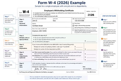 W 4 Example Filled Out Sample Explained