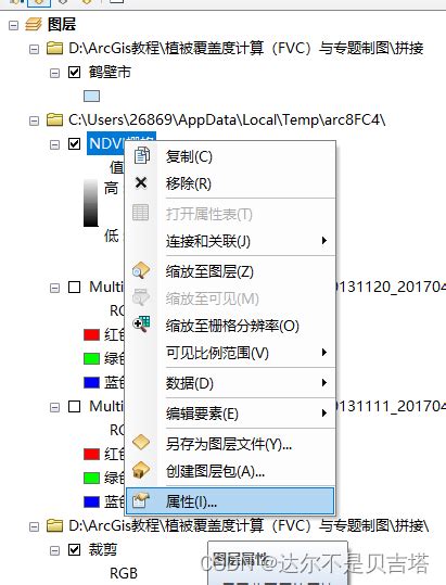 植被覆盖度（fvc）计算与专题制图——遥感解译与arcgis应用 arcgis计算fvc csdn博客