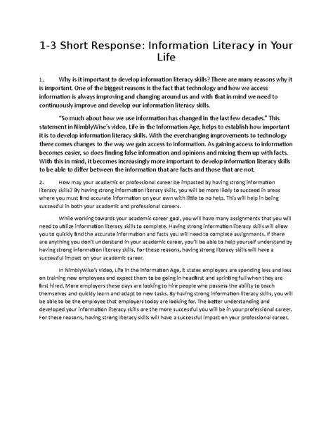 1 3 Short Response Module1 Assignment 3 For Ids 100 1 3 Short Response Information Literacy