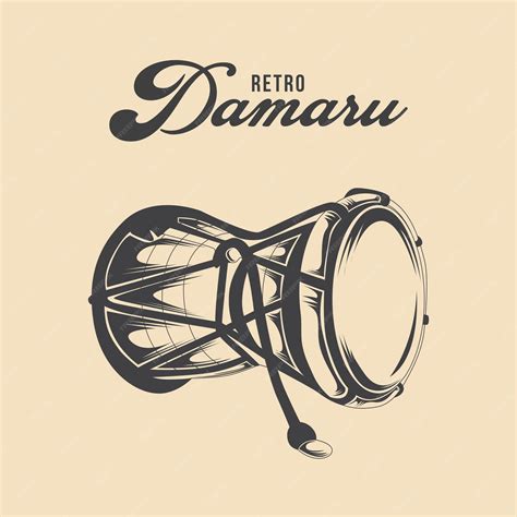Vintage Damaru Ilustraciones De Stock Retro Drum Damaru Vector Premium
