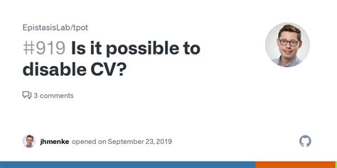 is it possible to disable cv · issue 919 · epistasislab tpot · github