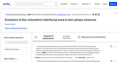 Citation Report Evolution Of The Volumetric Interfacial Area In Two Phase Mixtures