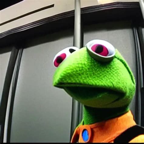 kermit the frog wearing a mask and robbing a bank, | Stable Diffusion | OpenArt