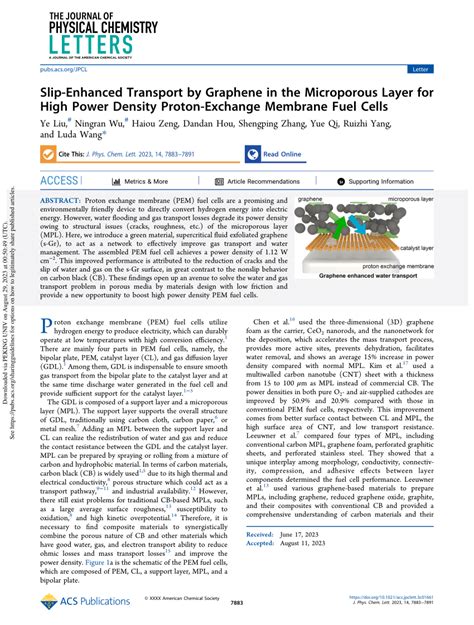 pdf slip enhanced transport by graphene in the microporous layer for