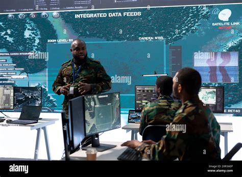 Military Personnel Operate Advanced Systems In A Command Center