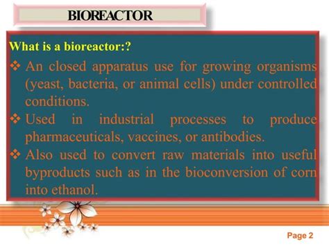 Bioreactor And Applications Of Bioreactors Pptx Biotech And