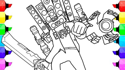 Skibidi Toilet Upgraded Titan Cameraman Vs Titan Tv Man Coloring Pages