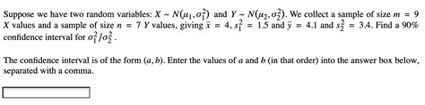 Solved Suppose We Have Two Random Variables X∼n μ1 σ12 And