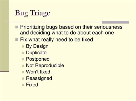 Ppt Tracking And Squashing Bugs Powerpoint Presentation Free