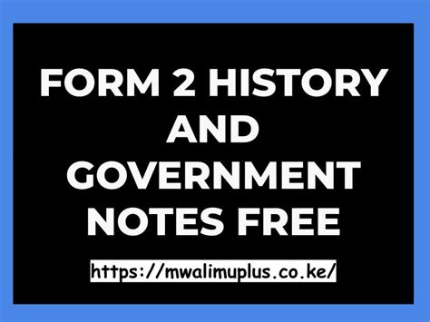 Form Two History And Government Notes