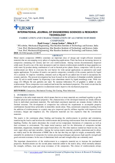 Pdf Fabrication And Characterization Of Aluminium Hybrid Composite