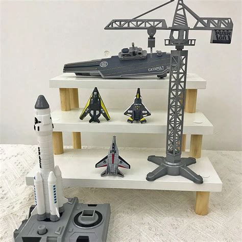 aircraft carrier launcher 3pcs fighter jets space rocket launch