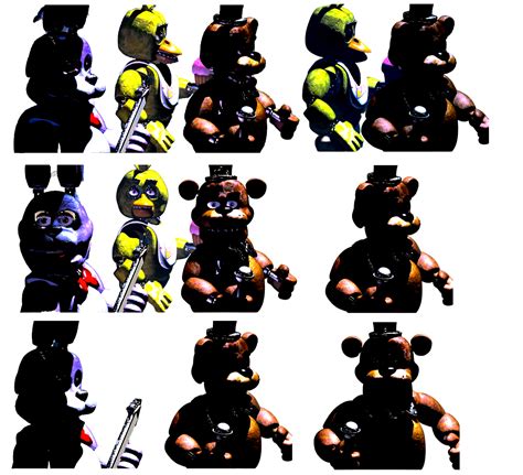 Fnaf 1 Classic Animatronics On Stage Resources By Snowyasher On Deviantart
