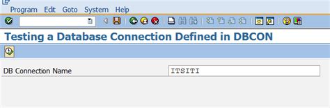 Adbctest Connection Testing A Database Connection Defined In Dbcon