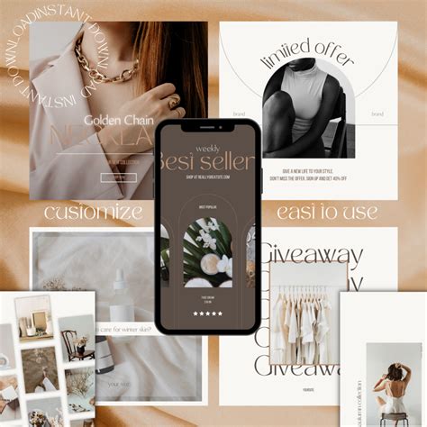 Minimalist Nude Editable Social Media Templates