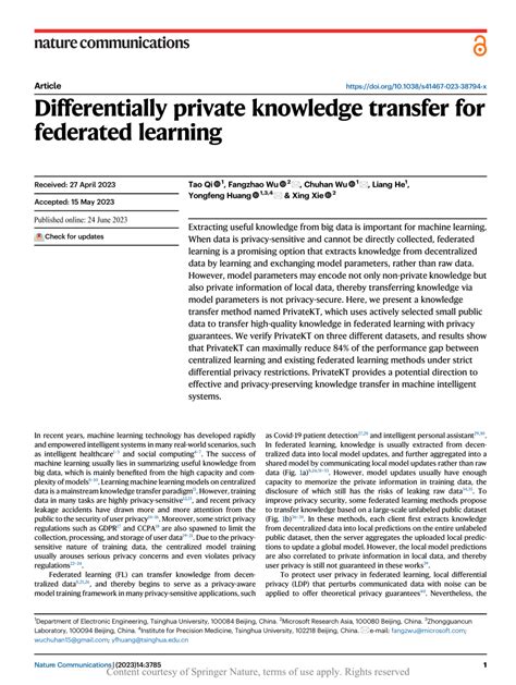 Pdf Differentially Private Knowledge Transfer For Federated Learning
