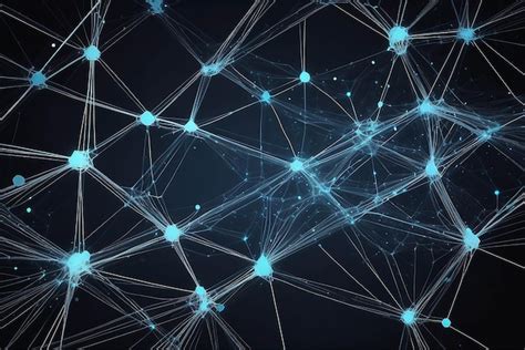 Premium Photo Grid Network Connection Abstract Node Background Stock Illustration