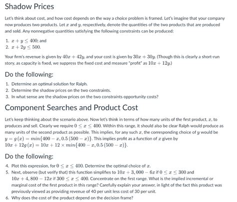 Solved Let S Think About Cost And How Cost Depends On The Chegg Com