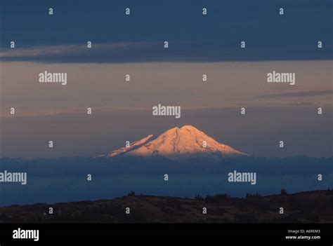 Redoubt Volcano Aleutian Range Sunrise Seen From Kenai Peninsula Across