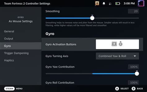 how to calibrate and customise gyro controls on the steam deck rock paper shotgun