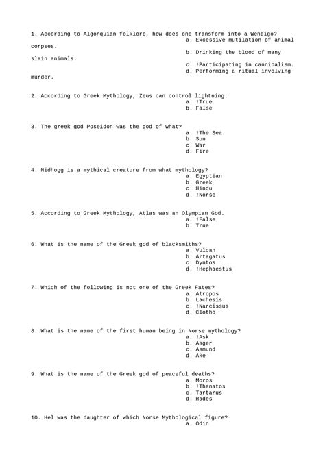 ENGL Module ENGL Module According To Algonquian Folklore How Does One Transform
