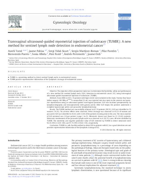 Pdf Transvaginal Ultrasound Guided Myometrial Injection Of