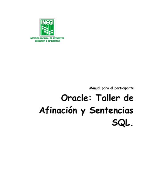 Taller De Afinacion De Sentencias Sql Pdf Sql Bases De Datos