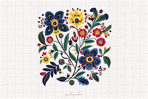 Fiesta Flowers Clipart Fiesta Png Watercolor Clip Art Boho Illustration