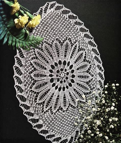 Gorgeous Knitted Oval Lace Table Mat Vintage Knitting Etsy