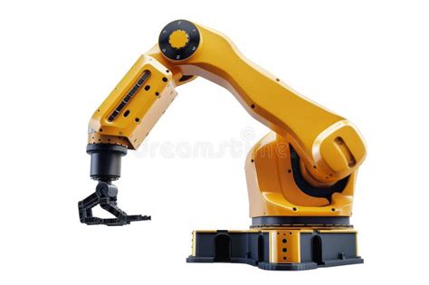 A Robotic Arm Assembling Parts On A White Background Stock Image