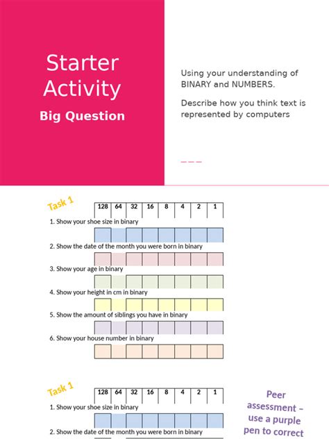 Binary And Ascii Representation Tasks Pdf Ascii Microsoft Excel Binary And Ascii Representation Tasks Pdf Ascii Microsoft Excel