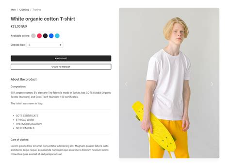 Bootstrap Ecommerce Blocks Product Details