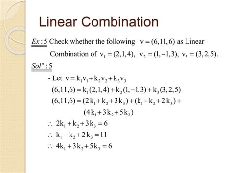 Linear Combination Span And Linearly Independent Dependent Set PPTX