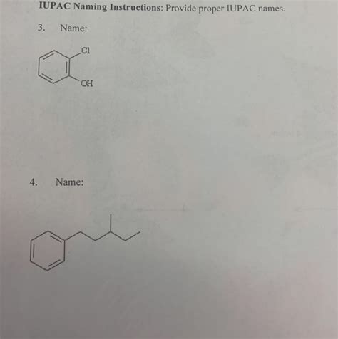 Solved IUPAC Naming Instructions Provide Proper IUPAC Chegg Com