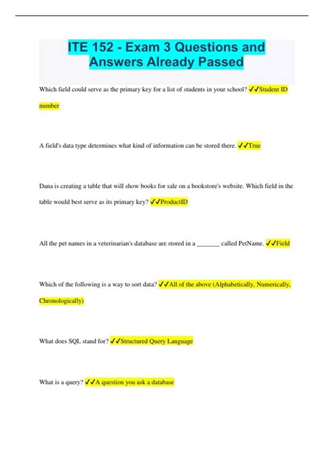 Ite 152 Exam 3 Questions And Answers Already Passed Ite 152 Stuvia Us