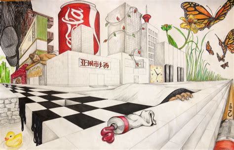 Highschool Landscape Lesson 2 Point Perspective Themes