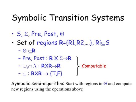 Ppt Symbolic Algorithms For Infinite State Systems Powerpoint