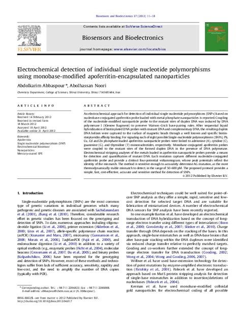 Pdf Electrochemical Detection Of Individual Single Nucleotide