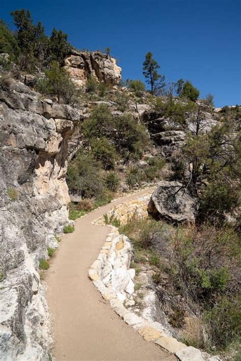 Paved Hiking Trail Along The Island Trail In Walnut Canyon National