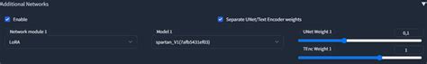 What does "Separate UNet/Text Encoder weights" do? In an extension for LORA "sd-webui-additional ...