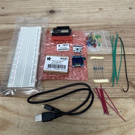 adafruit esp32 feather stacking header w battery full sized breadboard kit ebay