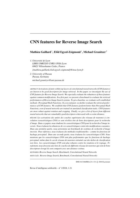 cnn features for reverse image search docslib