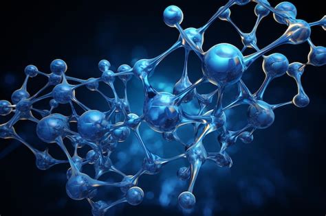 Premium Ai Image Blue Molecular Structure