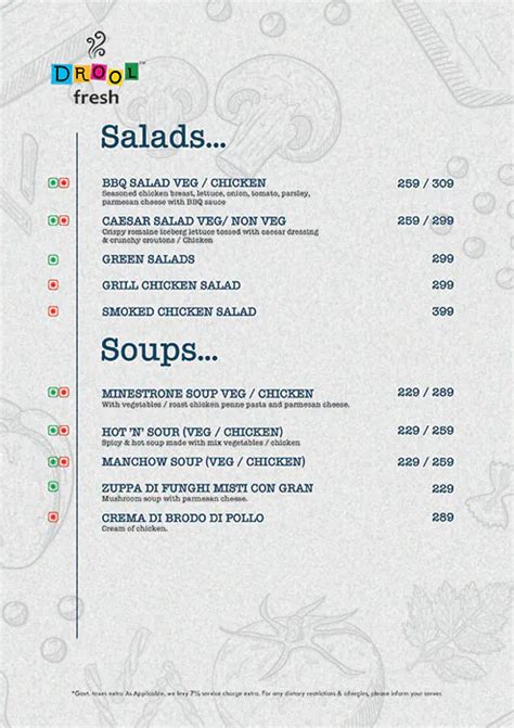 Menu Of Drool Fresh Bakehouse And Cafe Sector 13 Dwarka New Delhi